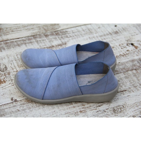 Clarks | Shoes | Clarks Cloudsteppers Blue Elastic Flats Womens Comfort ...